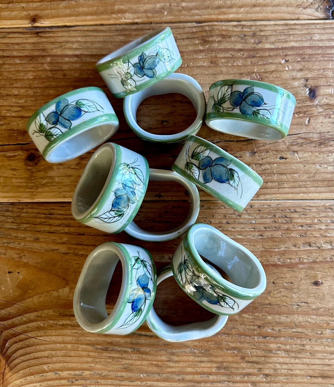 Palomar Mexican Napkin Rings, Hand Painted Napkin Rings, Set of 10 - Etsy