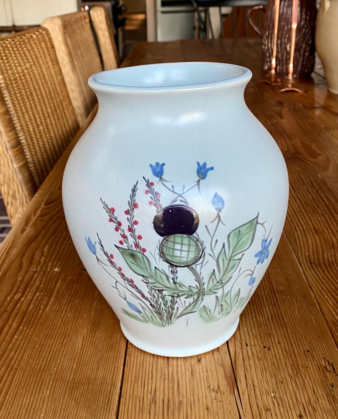 Buchan Stoneware Thistle Design Flower Vase, Portobello Scotland ...