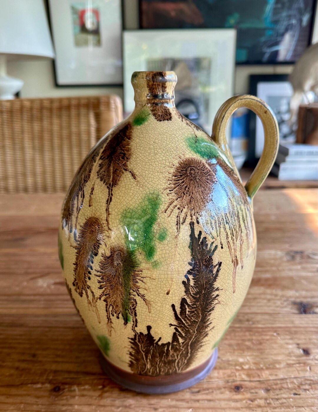 Redware Pottery Slipware Tall Jug Wisconsin Pottery by J. & D. Huntley ...