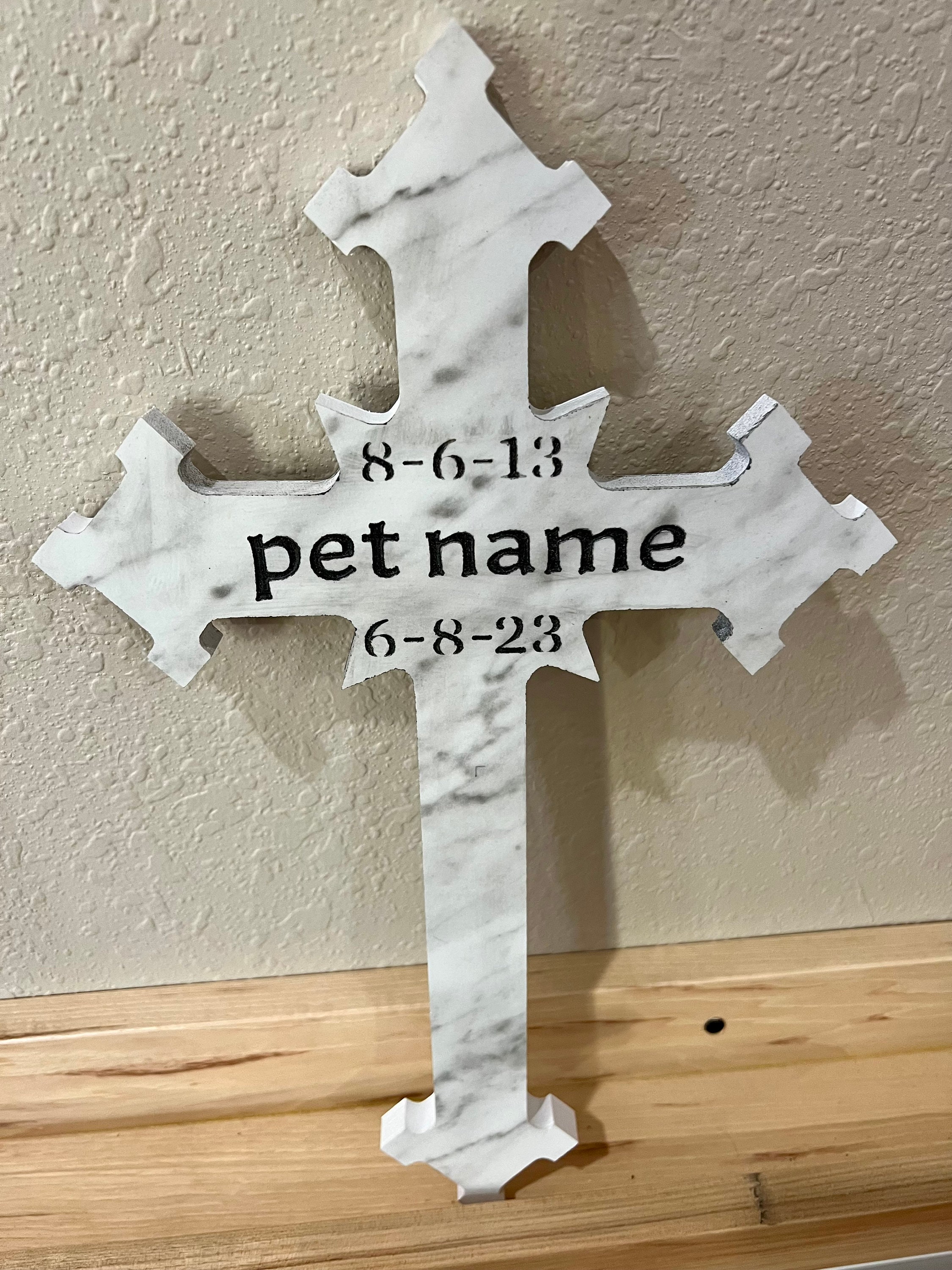 Customizable Pet Memorial Cross - Etsy