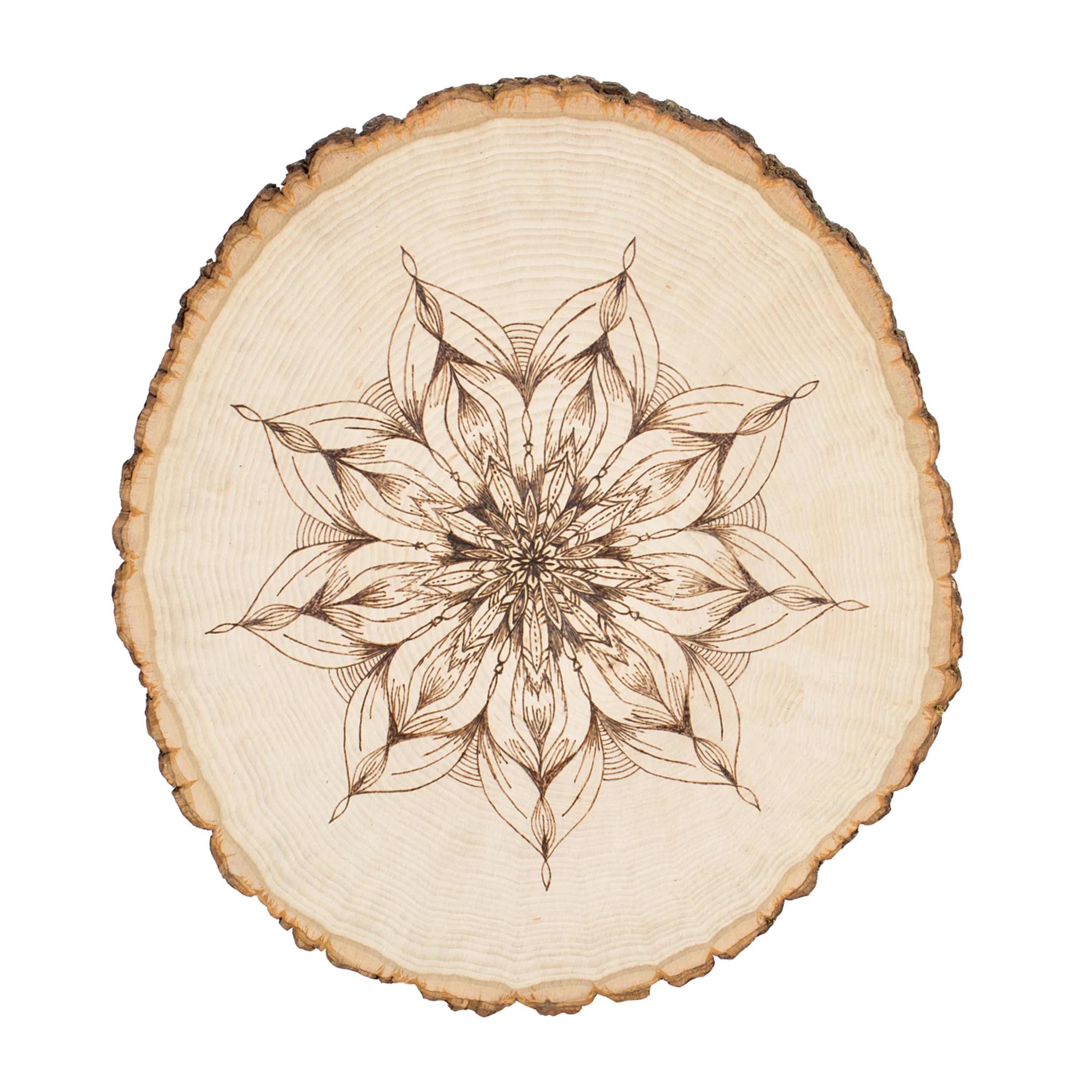 Large Rustic Live Edge Basswood Round: Wood Burning & Engraving - Etsy