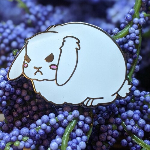 Black Lop Bunny Pin Enamel Pin Rabbit Pin Bunny Pin White | Etsy