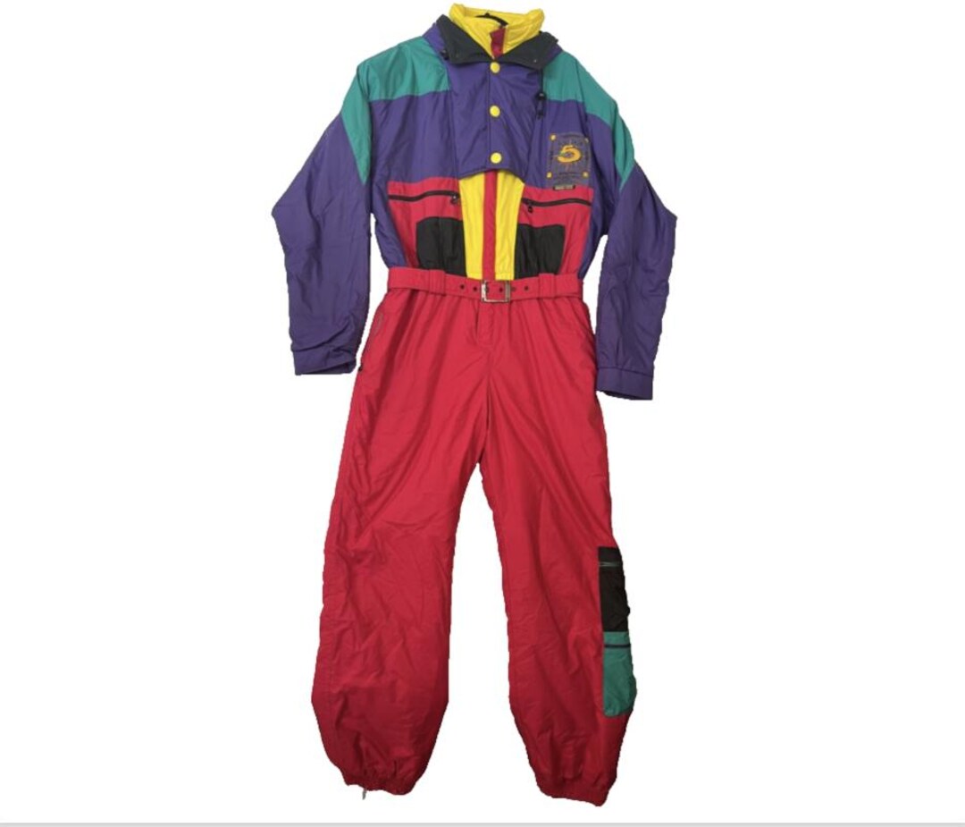 Vtg 5th Avenue One Piece Ski Suit Snowsuit 80s Womens Sz 44 Made in ...