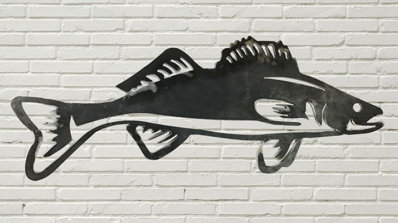 Large Fish Metal Sign Fishing Decor Wildlife Art Cabin | Etsy