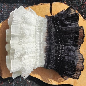 Metallic Luster Wave Big Lace Fabric, Yarn Organza Pleated Ruffle ...