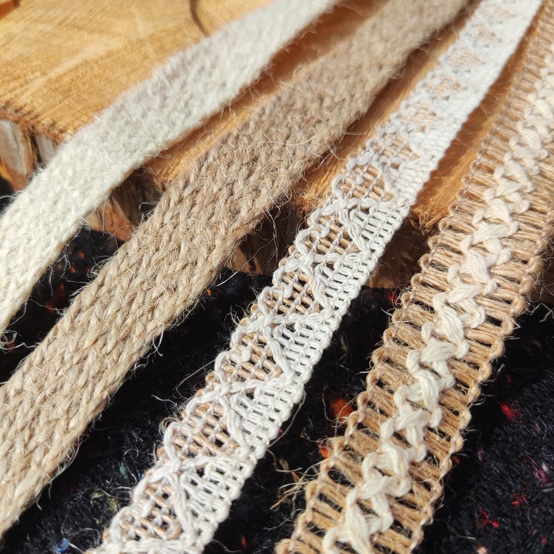 Rustic Jute Ribbon by the Yard: 1.5cm Width Natural Hessian Tape Trim ...