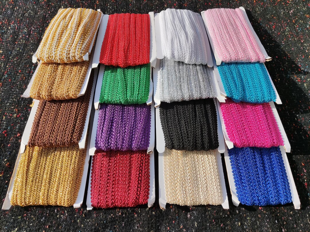 Rayon Gimp Braid Trim by the Yard: 0.5" Narrow Scrolled Gimp Trimming ...