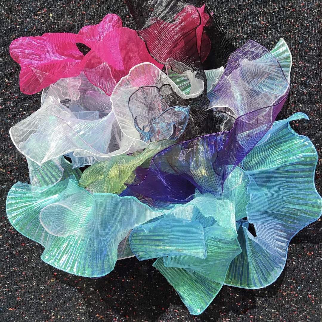 1yd Unstretched- Iridescent High Gloss Organza Trim/12 or 15cm Width ...