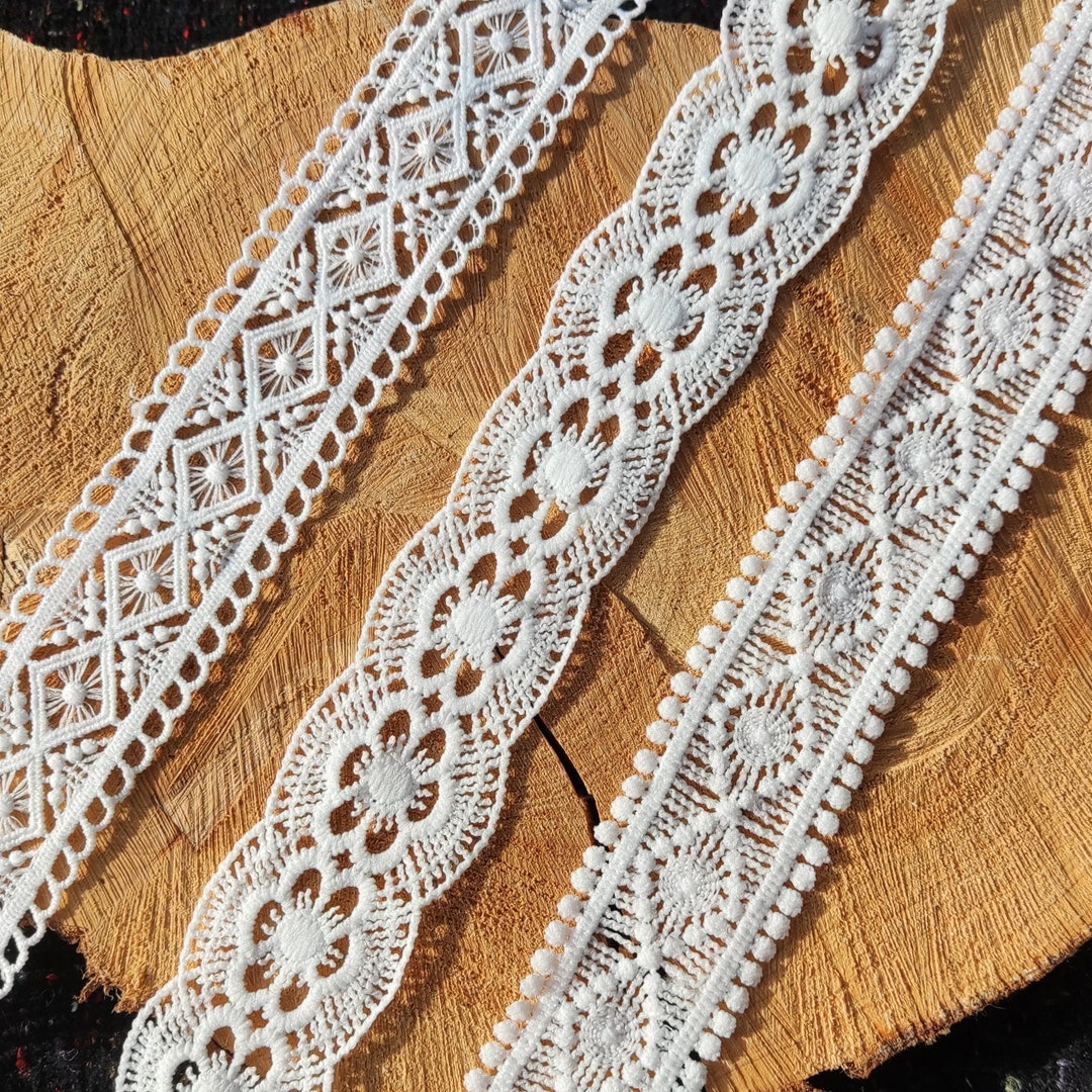 4cm Width Wide White Lace/ Edging/ Trim per Yard DIY Sewing Clothes ...