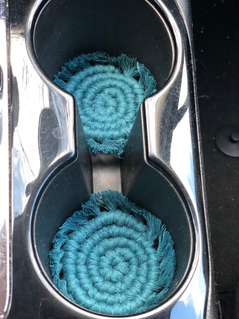 Mini Macrame Car Coasters | Etsy