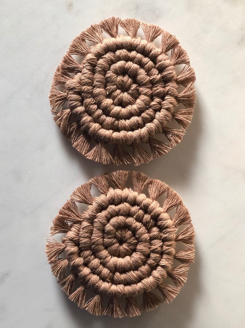 Mini Macrame Car Coasters | Etsy