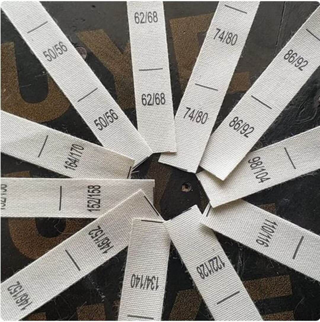 Pack of 10 Soft Size Labels Double Sizes Children's Cotton - Etsy