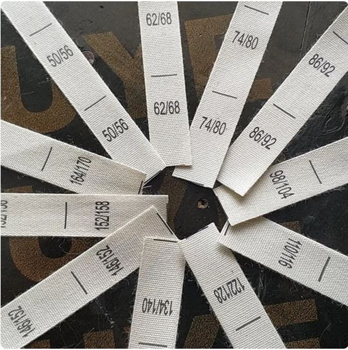 Pack of 10 Soft Size Labels Double Sizes Children's Cotton - Etsy