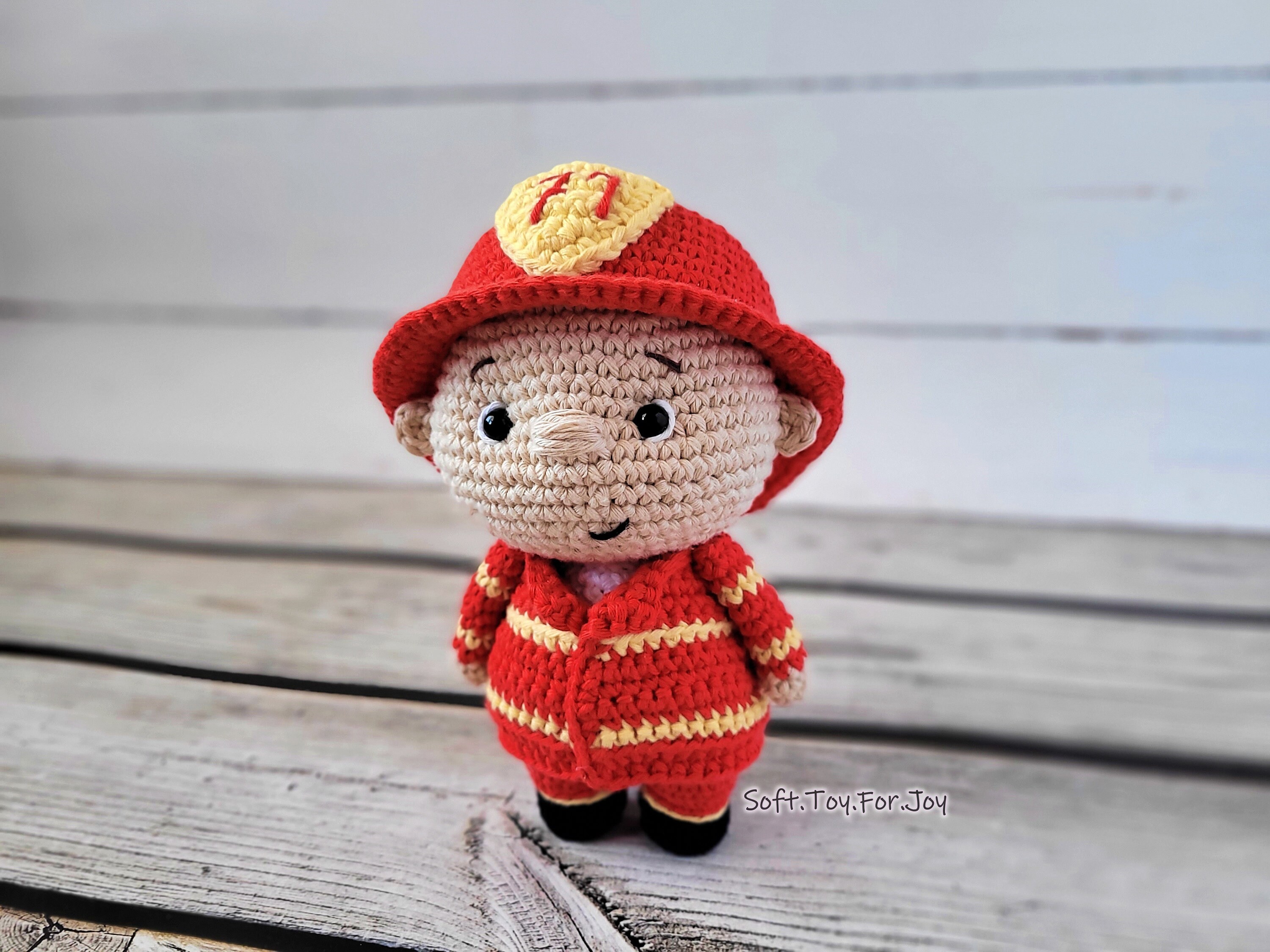 Charlie the Firefighter Crochet PATTERN Crochet Fireman - Etsy