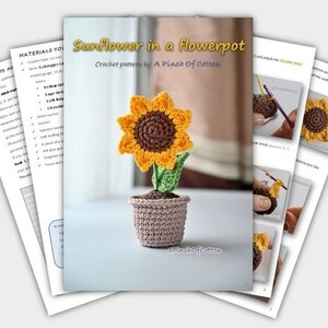 Sunflower in a Pot Crochet PATTERN, Crochet Sunflower Pattern PDF, Mini ...