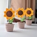 Sunflower in a Pot Crochet PATTERN, Crochet Sunflower Pattern PDF, Mini ...
