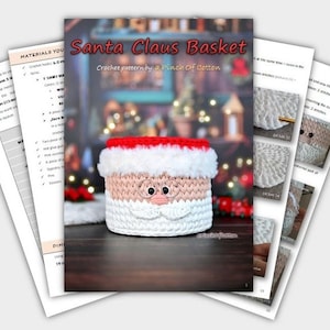 Santa Claus Basket Crochet PATTERN PDF, Crochet Basket, Christmas ...