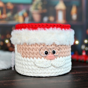Santa Claus Basket Crochet PATTERN PDF, Crochet Basket, Christmas ...