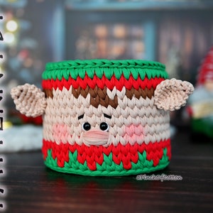 Christmas Baskets - Crochet PATTERNS Set; 3 Crochet Basket Patterns PDF: Reindeer, Elf, Santa ...