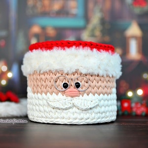 Santa Claus Basket Crochet PATTERN PDF, Crochet Basket, Christmas ...