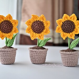 Sunflower in a Pot Crochet PATTERN, Crochet Sunflower Pattern PDF, Mini ...