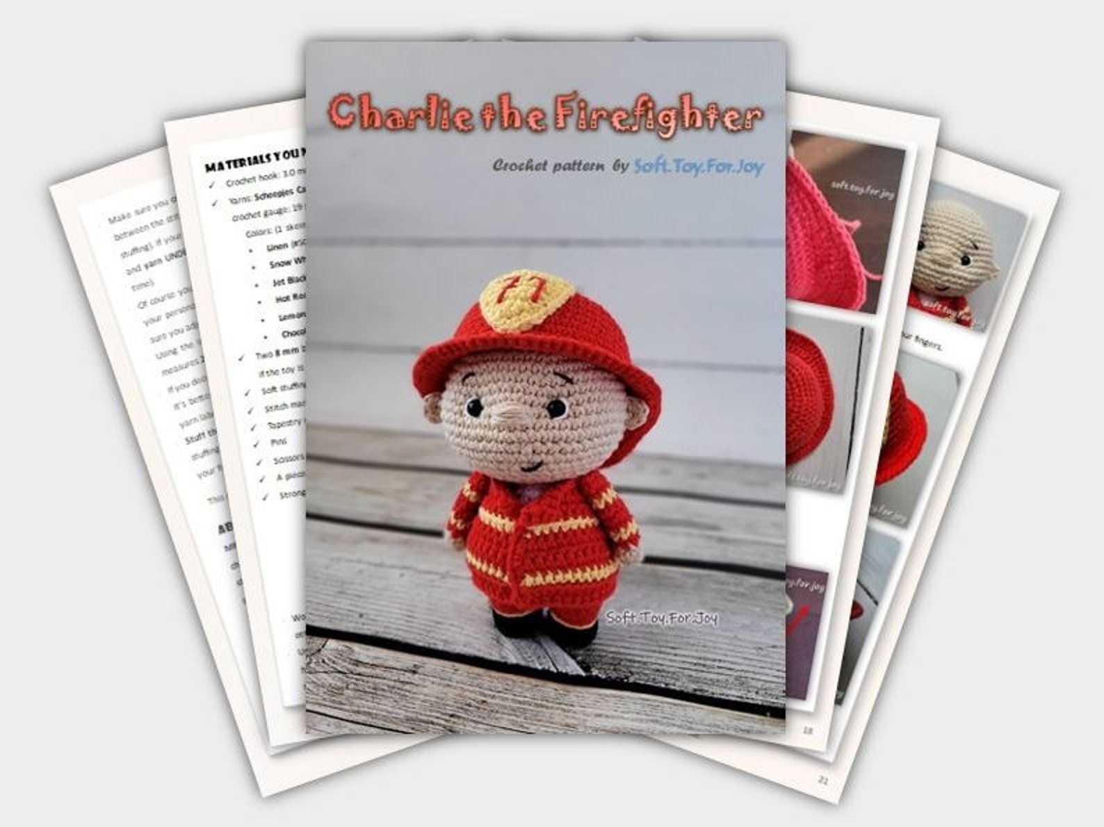 Charlie the Firefighter Crochet PATTERN Crochet Fireman - Etsy