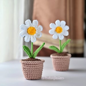 Flower in a Pot Crochet PATTERNS Set; 5 Crochet Flower Patterns PDF ...