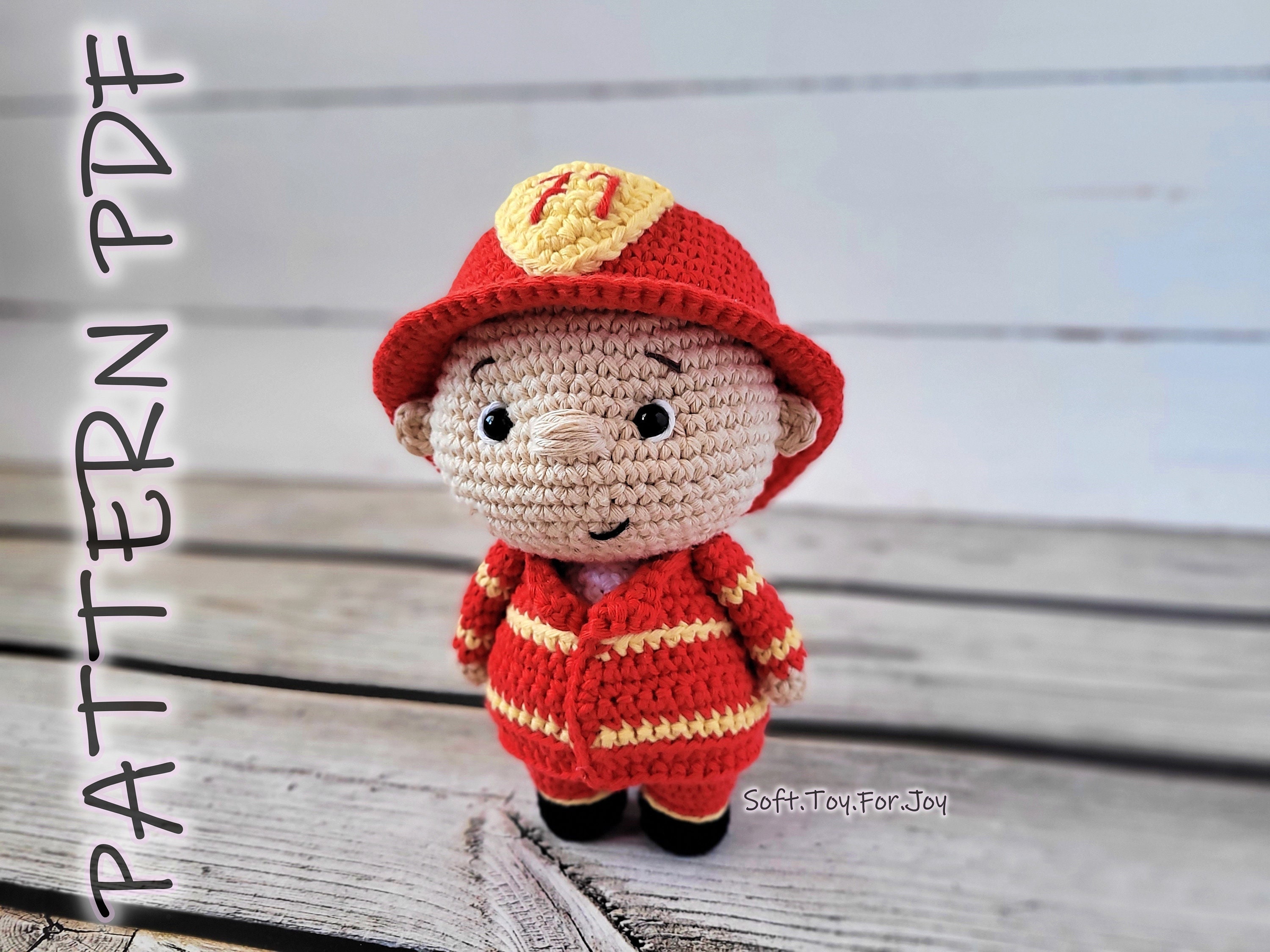 Charlie the Firefighter Crochet PATTERN Crochet Fireman - Etsy