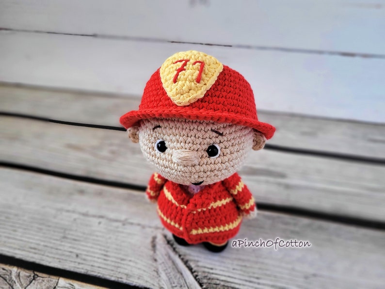 Charlie the Firefighter Crochet PATTERN Crochet Fireman - Etsy