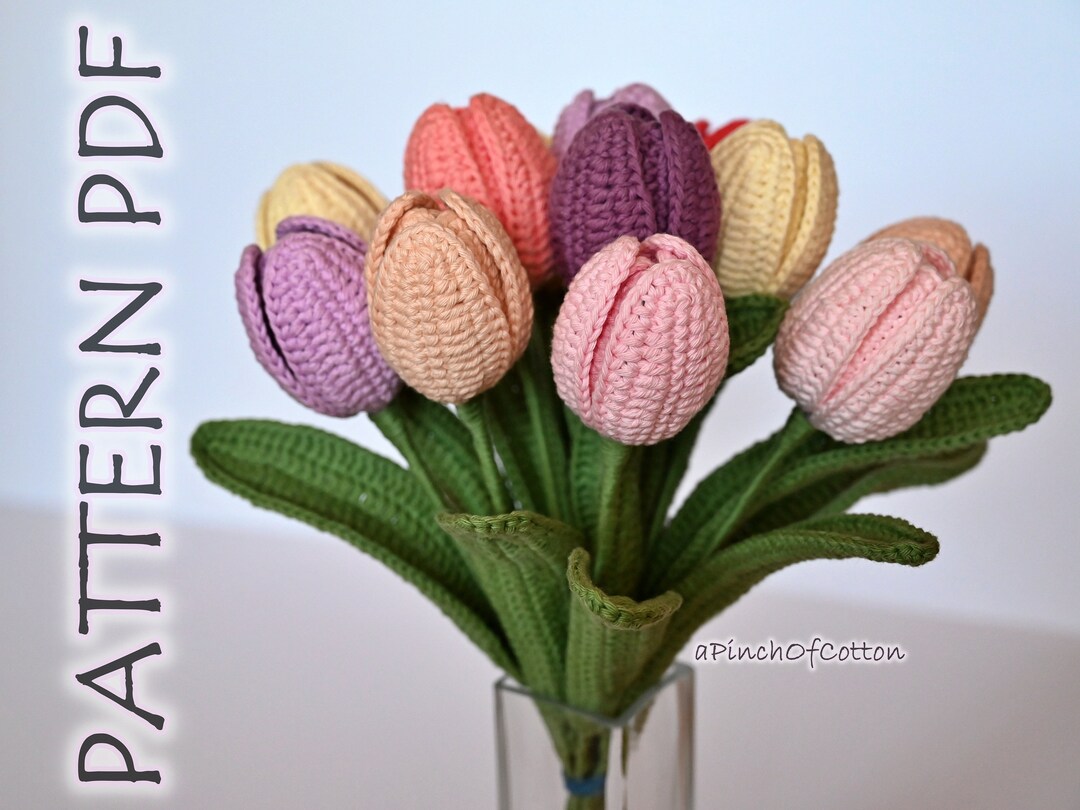 Crochet Tulip PATTERN, Crochet Flower Pattern PDF, Tulip Crochet ...