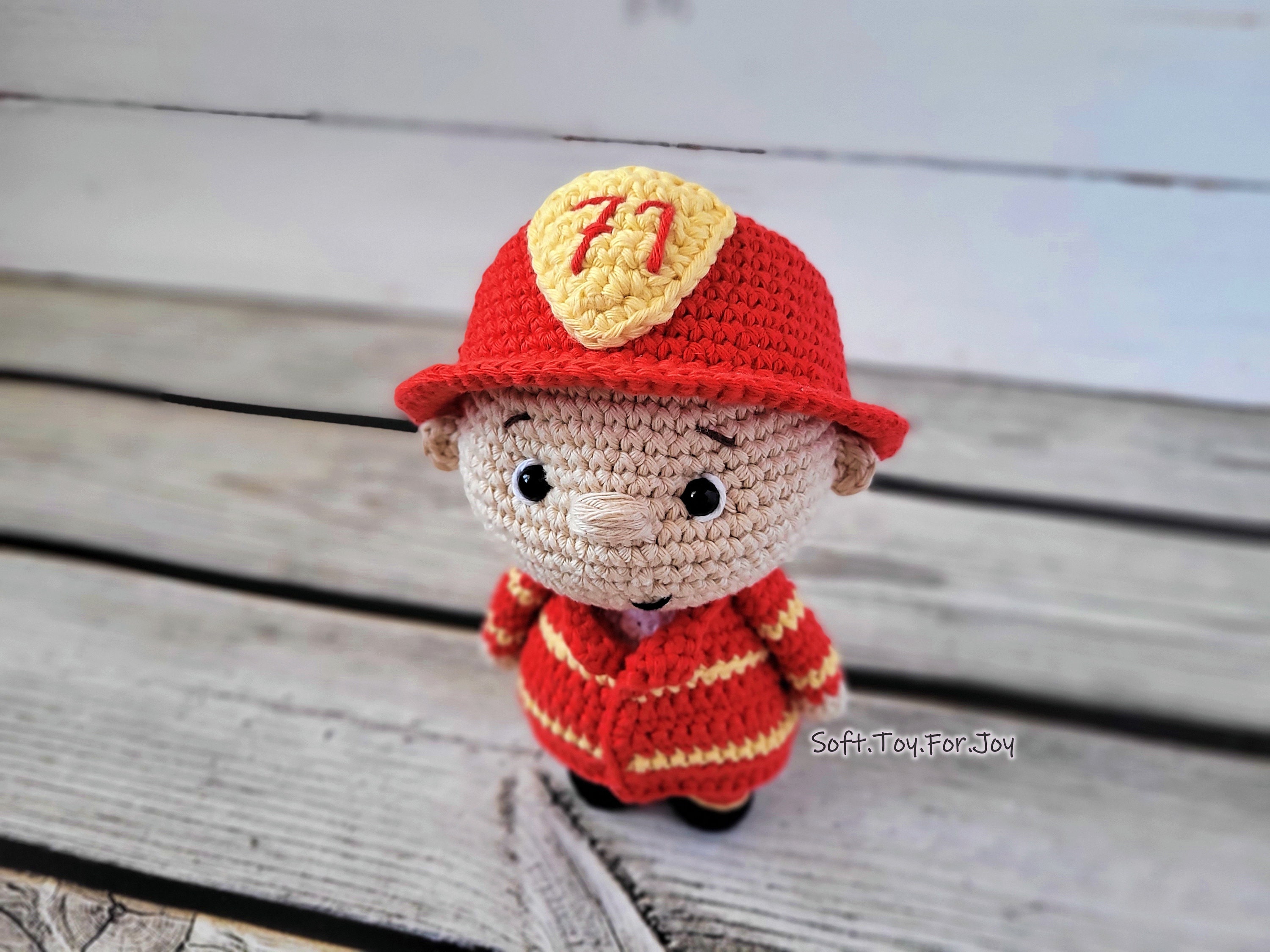 Charlie the Firefighter Crochet PATTERN Crochet Fireman - Etsy