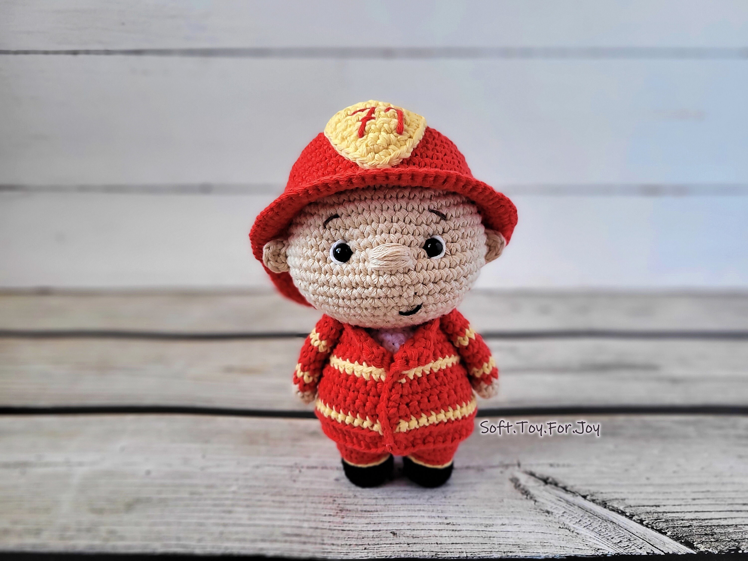 Charlie the Firefighter Crochet PATTERN Crochet Fireman - Etsy