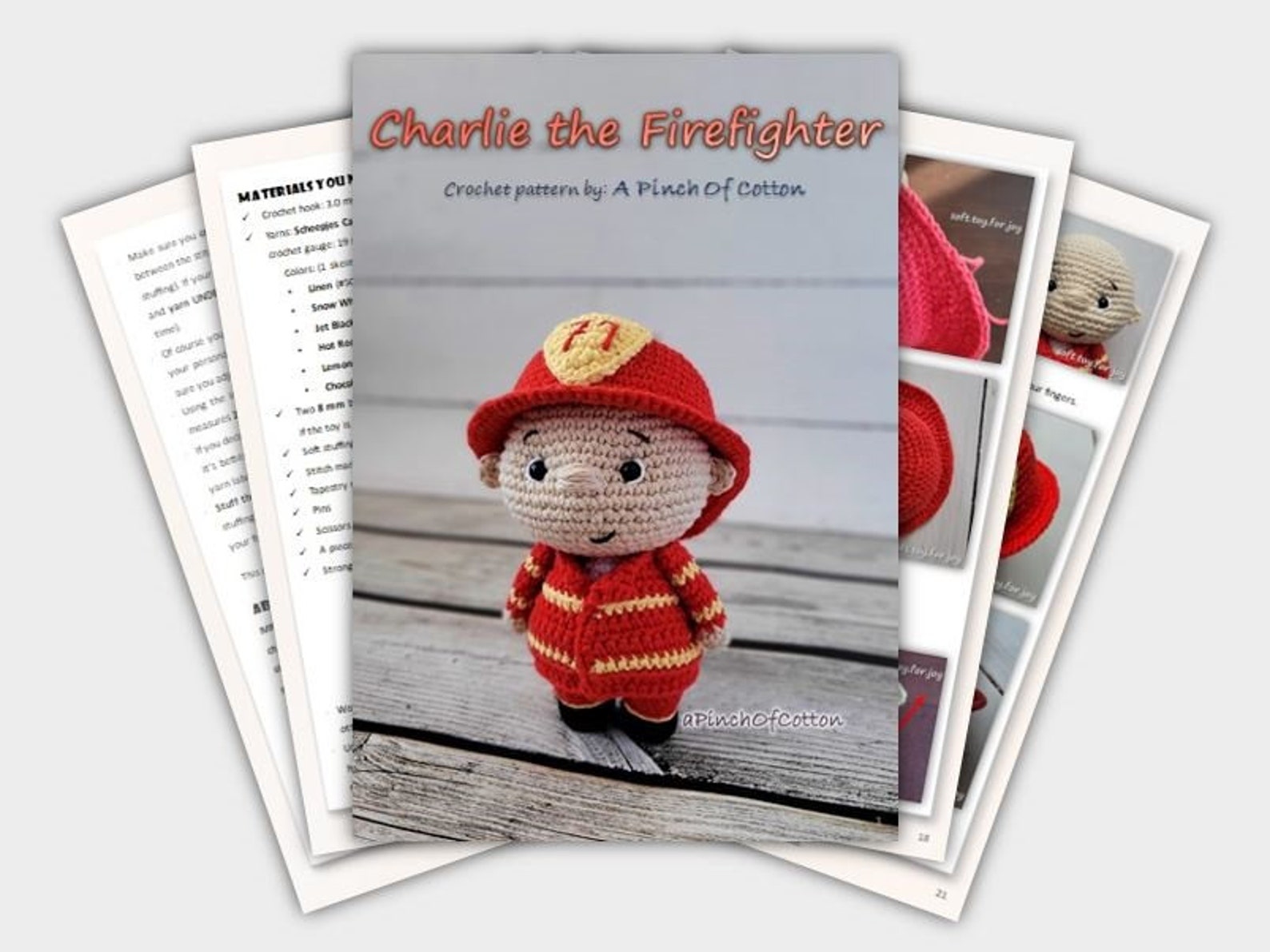 Charlie the Firefighter Crochet PATTERN Crochet Fireman - Etsy