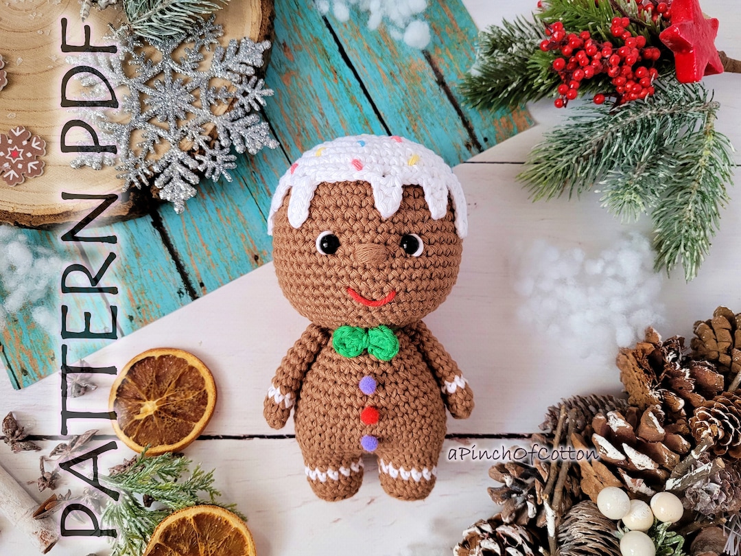 Gingerbread Crochet PATTERN, Crochet Gingerbread, Amigurumi Christmas ...