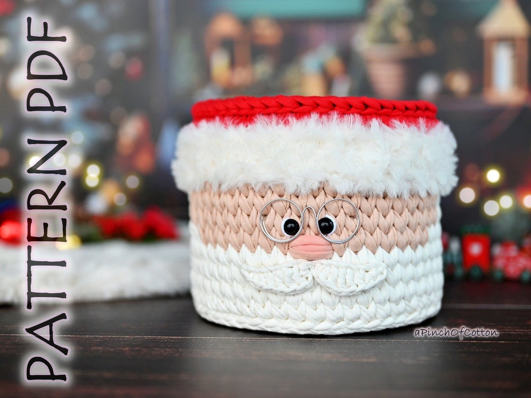 Santa Claus Basket Crochet PATTERN PDF, Crochet Basket, Christmas ...