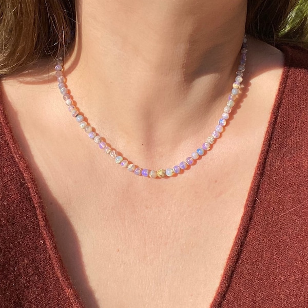 Opal Bead Necklace - Etsy