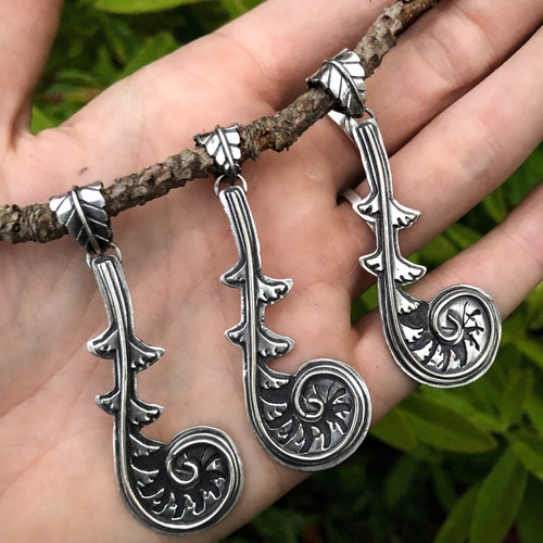 Fiddleheads Artisan PMC Jewelry Fine Silver Fern Pendant - Etsy