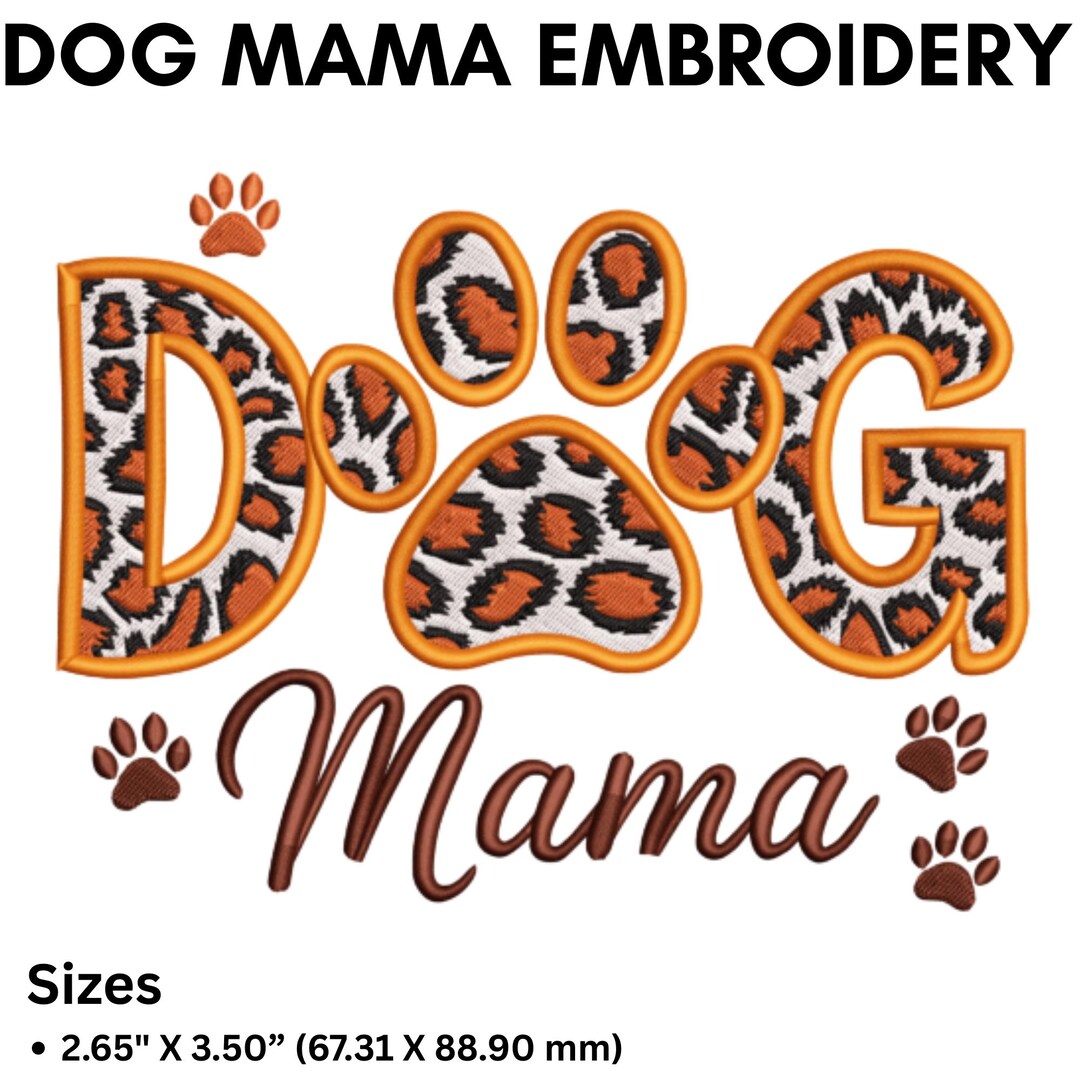 Dog Mom Embroidery Designs, Mother's Day Pet Lover Embroidery Design ...