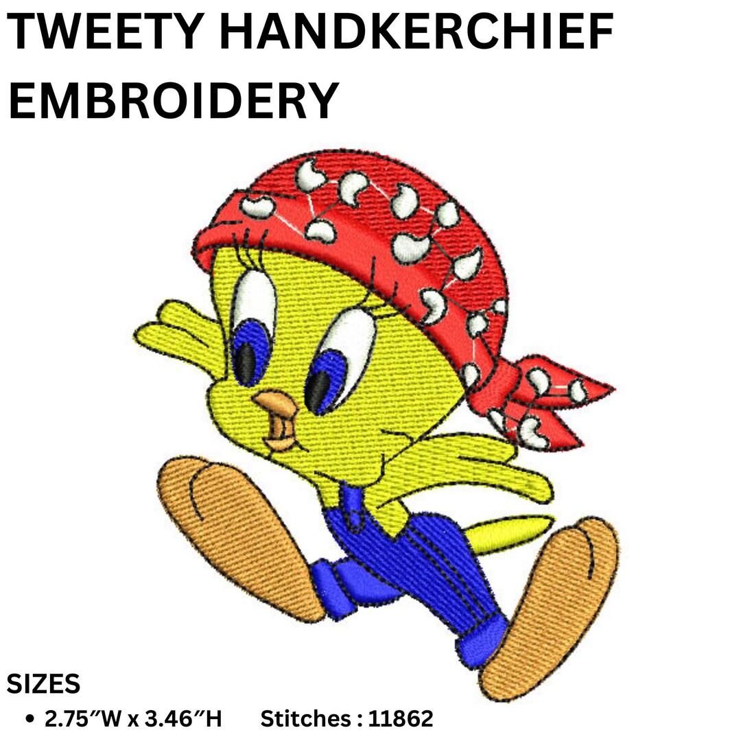 Tweety Bird Flying Embroidery Design, Looney Tune Embroidery Design ...