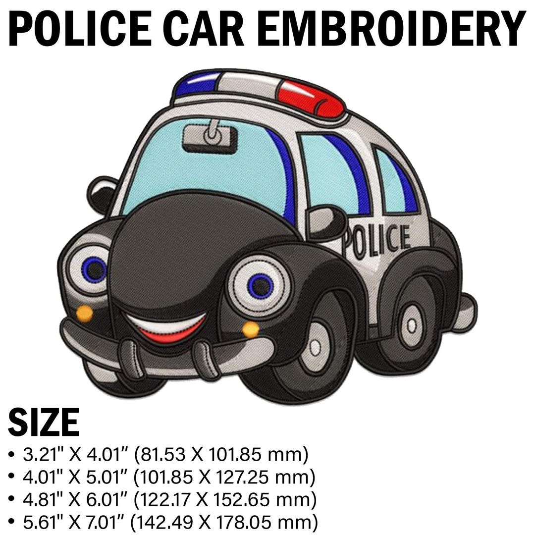 Police Car Applique Machine Embroidery Design: 4 Sizes (instant ...