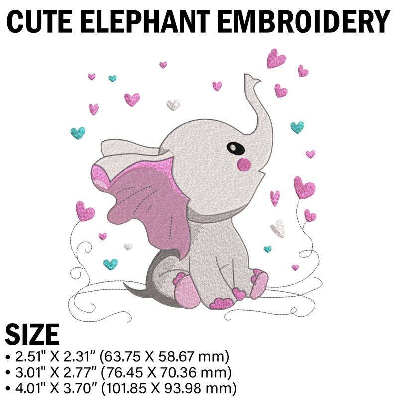 Elephant Embroidery - Etsy