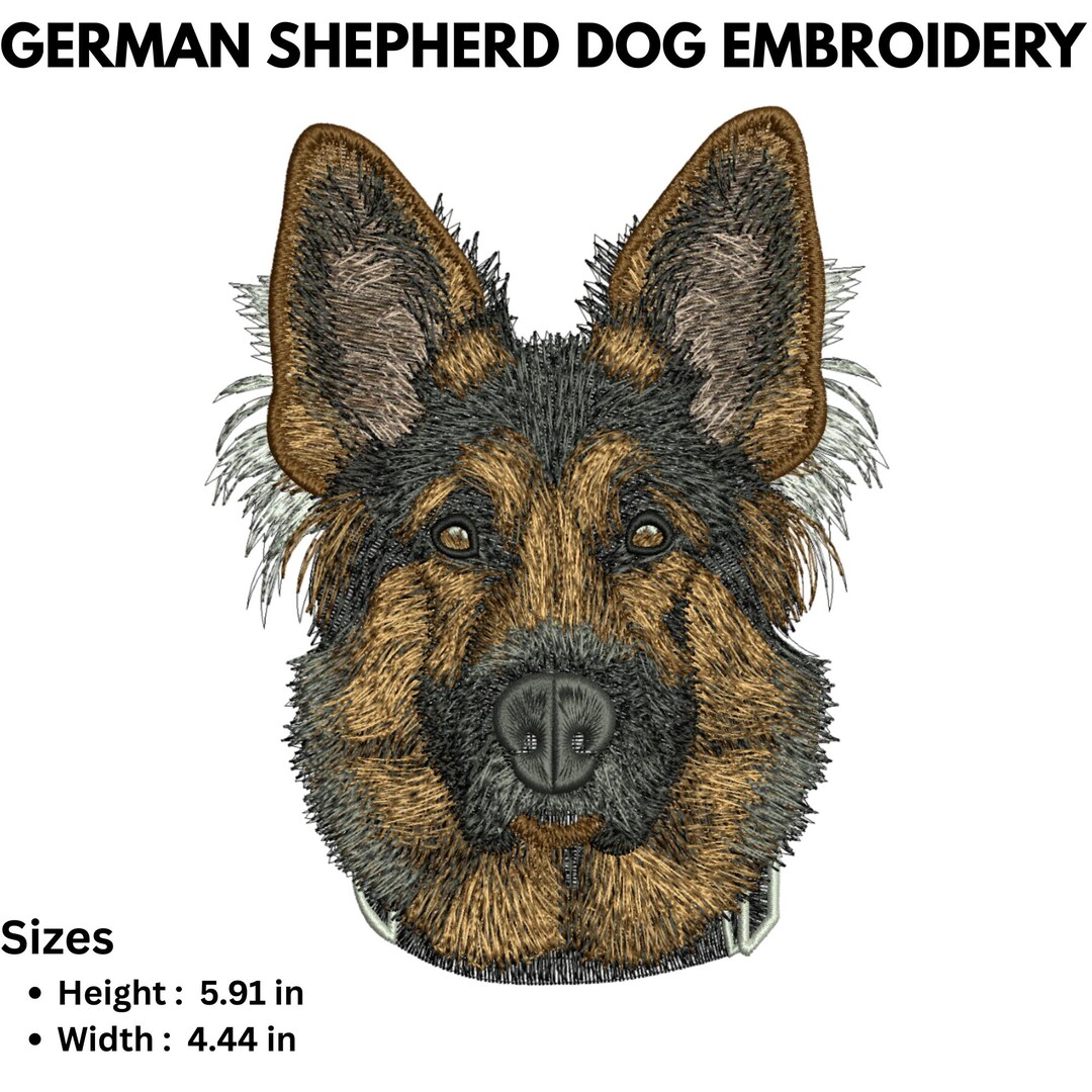 German Shepherd Embroidery Design, German Shepherd Puppy Machine ...