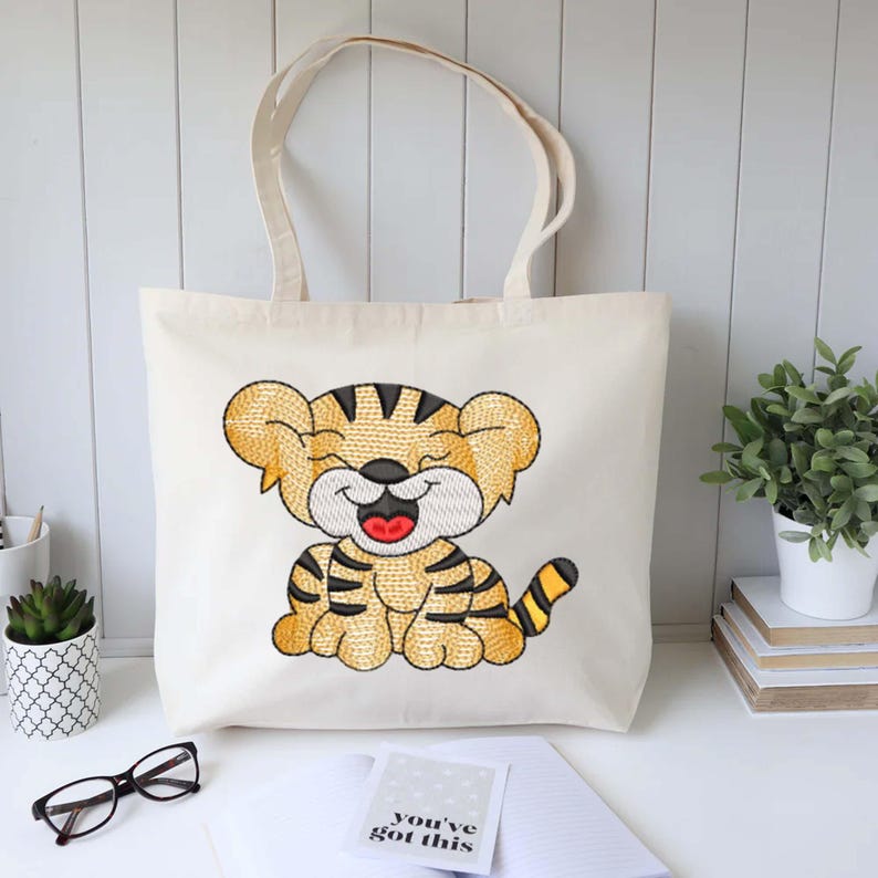 Baby Tiger Embroidery Files, PES, Cute Little Tiger Machine Embroidery ...
