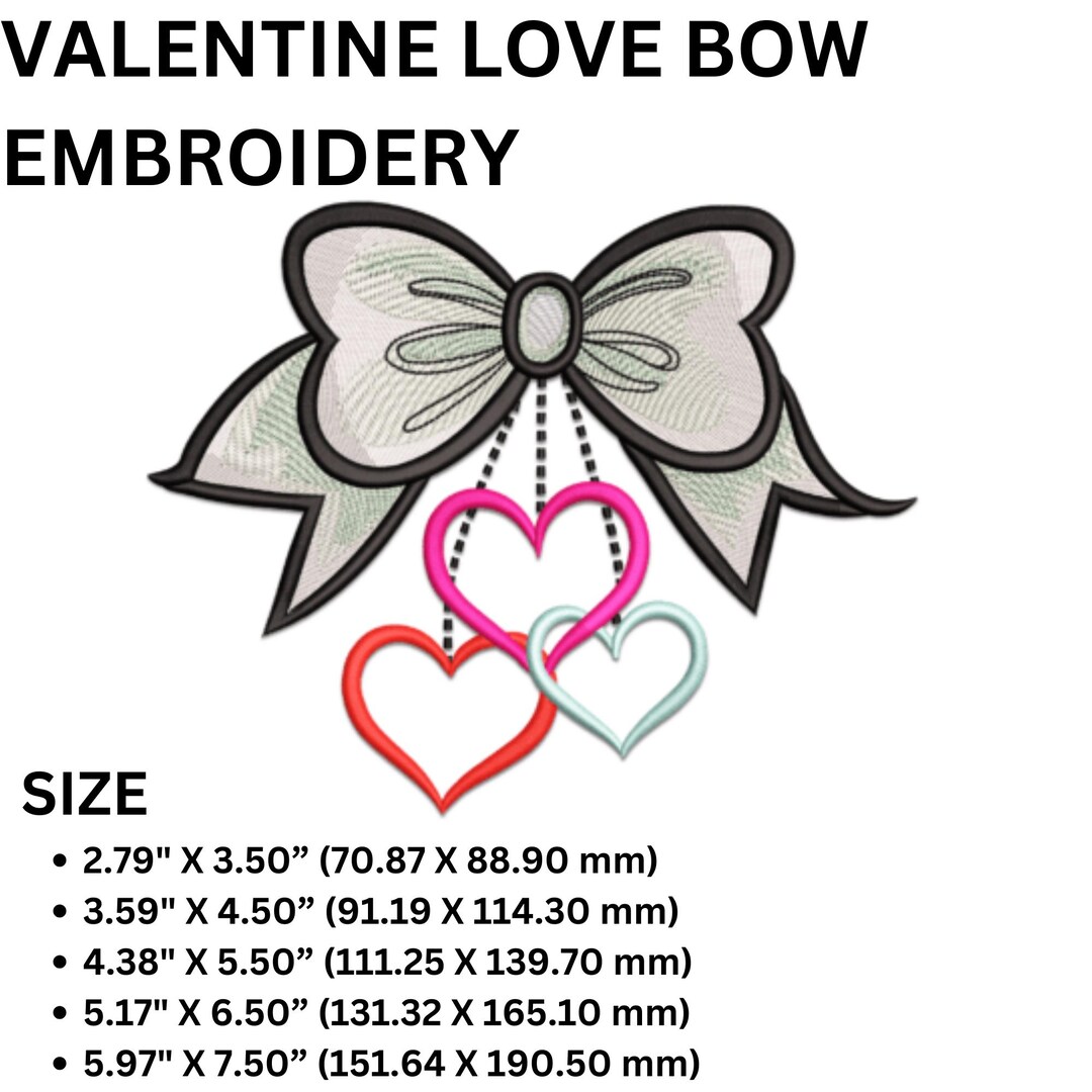 Valentine Applique Embroidery Design, Coquette Heart Embroidery Design ...