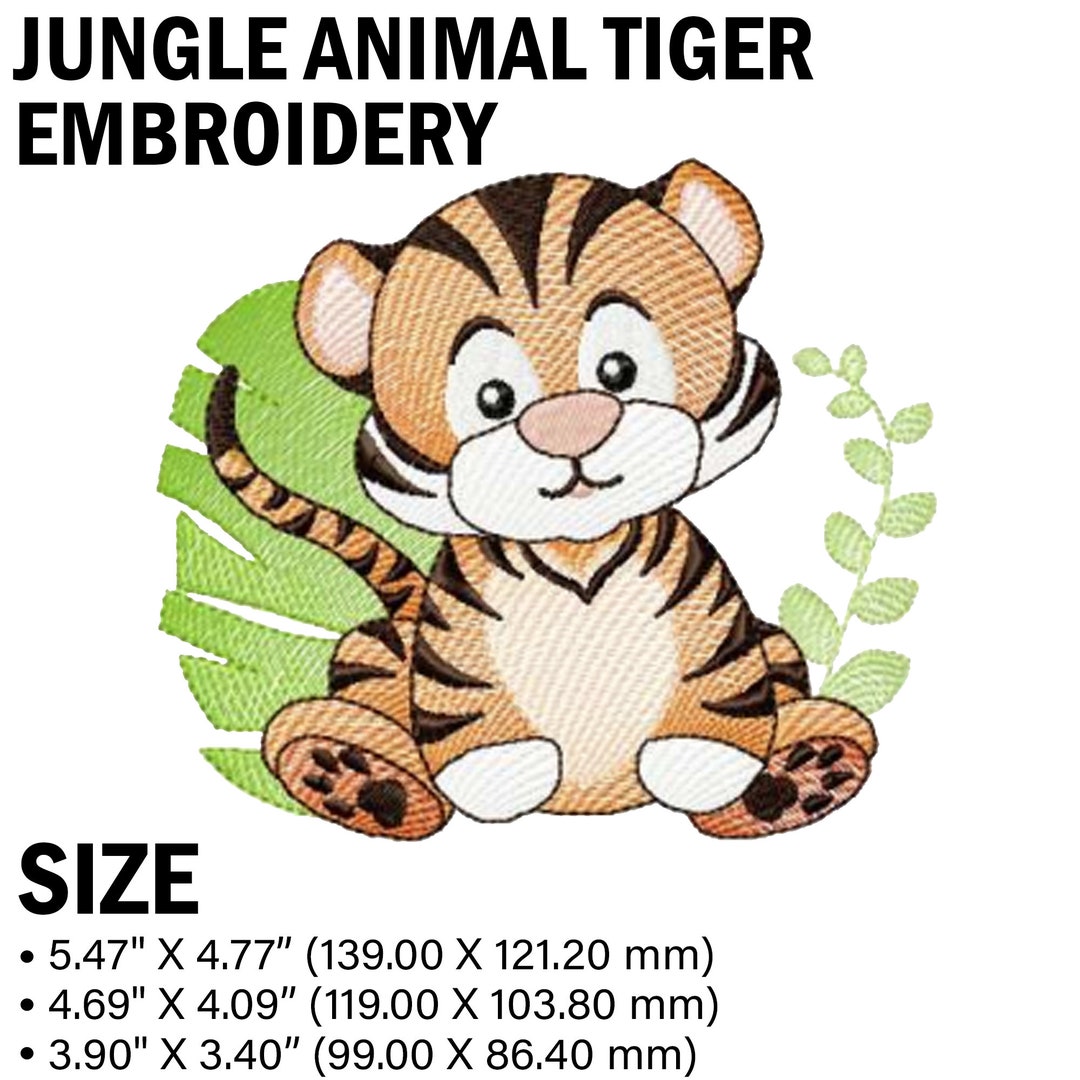 Cute Tiger Embroidery Design, Baby Tiger Digital Embroidery Files ...