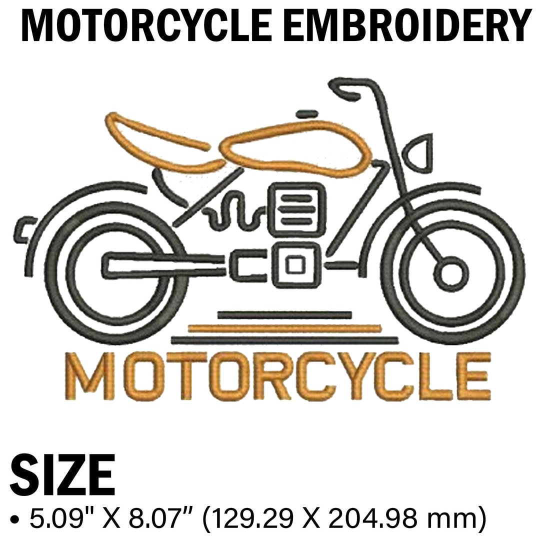 Motorcycle Embroidery Design, Sports Bike Embroidery, Motorcycle ...