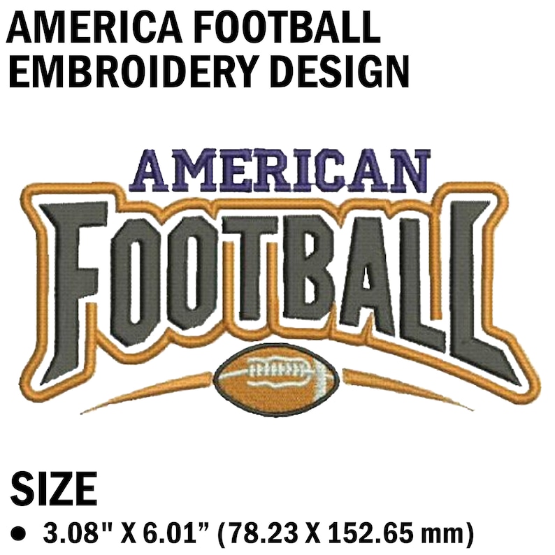 Football Embroidery Design for Team, American Football Split Name ...