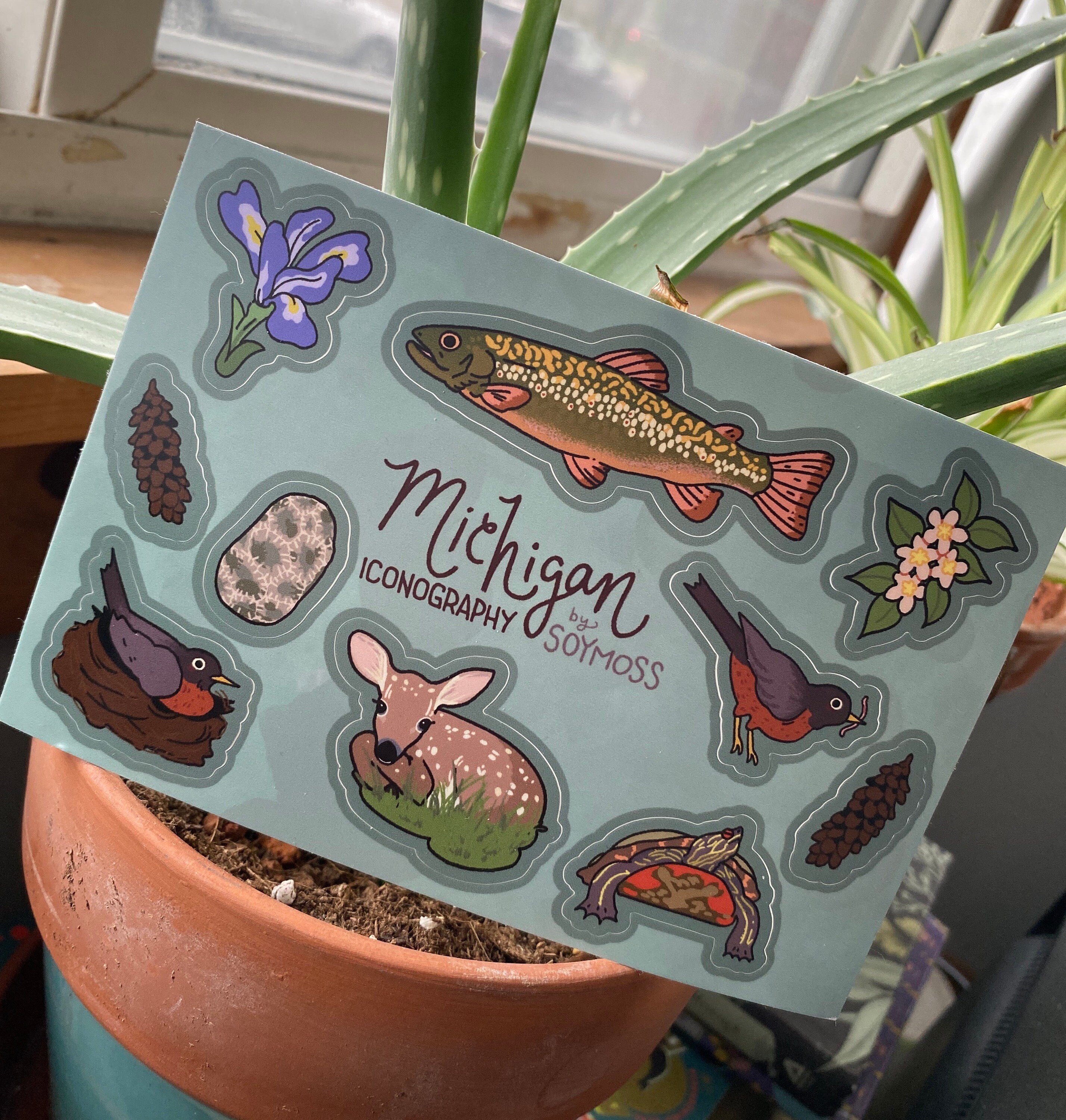 Michigan Iconography Sticker Sheet - Etsy
