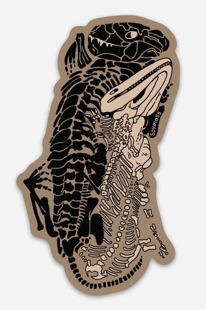 Triassic Cuddle Fossil Sticker - Etsy