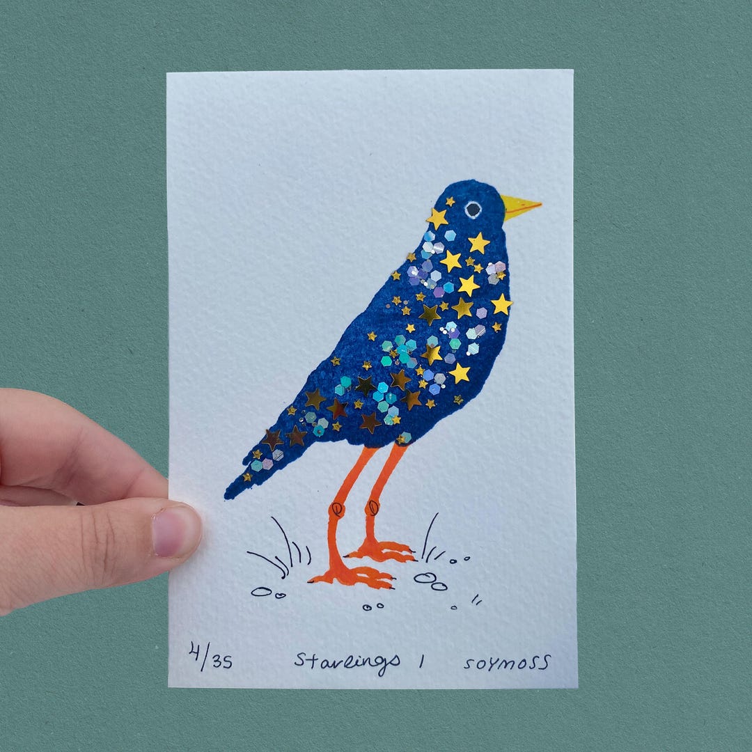 Bespoke Starlings Gocco Prints - Handmade & Handcrafted - Etsy